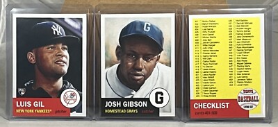 2022 TOPPS LIVING SET #499 LUIS GIL YANKEES RC #500 JOSH GIBSON GRAYS # ...
