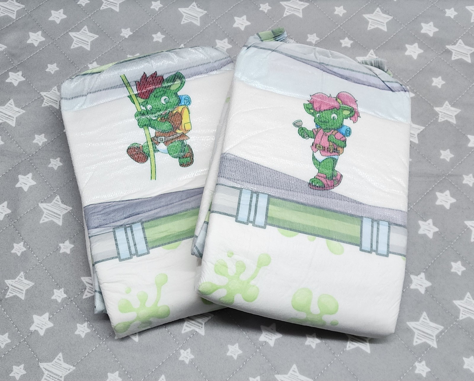 Set of 2 Tykables Potty Monsters Adult Diapers Size Large 36" To 48 ...
