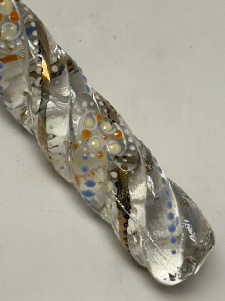 Antique Spiral Glass Enamel Flower Lachrymatory Tear Catcher Perfume ...