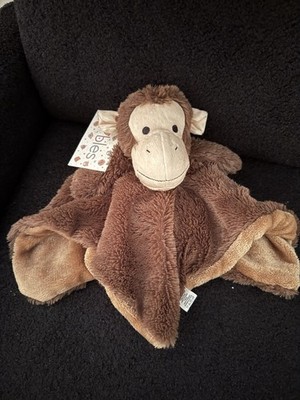New Oobles Danbar Lovey Blanket Brown Monkey Plush Rattle Minky Lovie ...