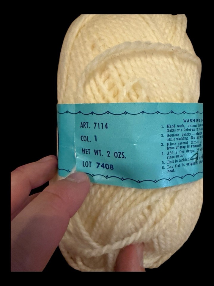Yarn Bear Brand Virgin Fleece & Shetland Wool Yarn Skein Off-White Vtg ...
