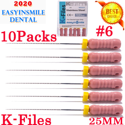 10Pks Endo K Files Dental Endodontic Hand Use Files 25MM SS For Root ...