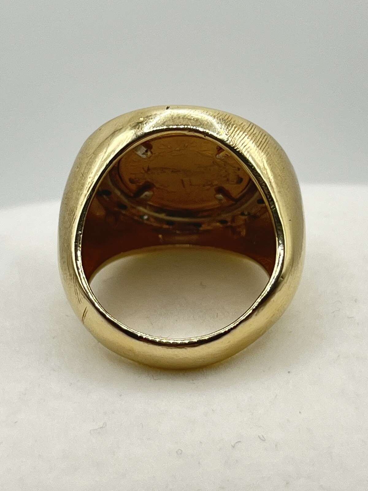 One Dollar Gold Coin Ring with Small Diamonds 14K | eBay