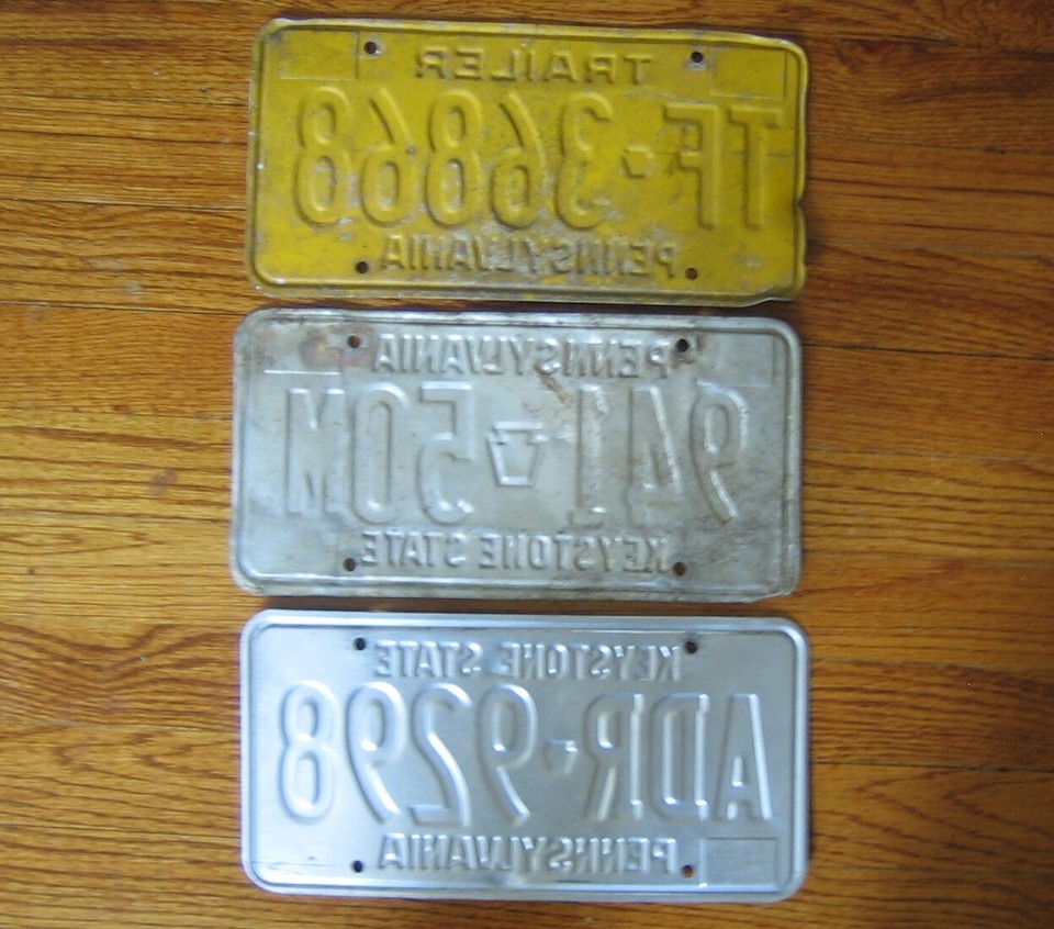 Lot 3 Vintage Pennsylvania PA License Plates *Poor Condition* Trailer ...