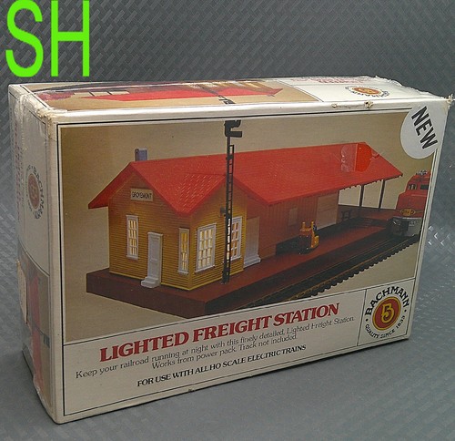 Vintage 1980s Bachmann HO Scale Lighted Freight Station Model Kit NEW ...