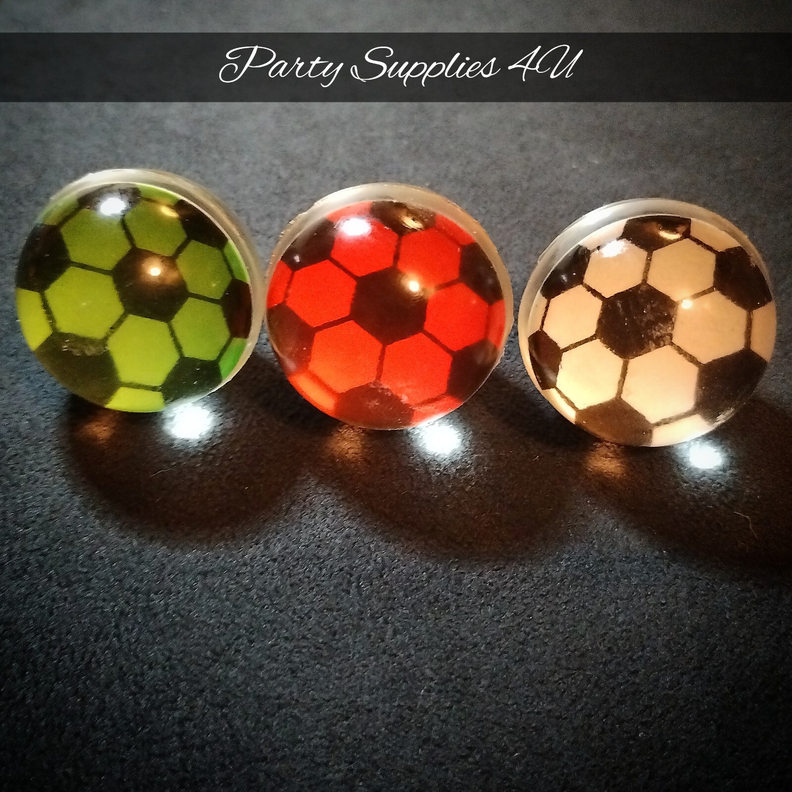 3 x Football Bouncy Jet Balls/World Cup/Boys/Party/Bag/Fillers/Loot ...