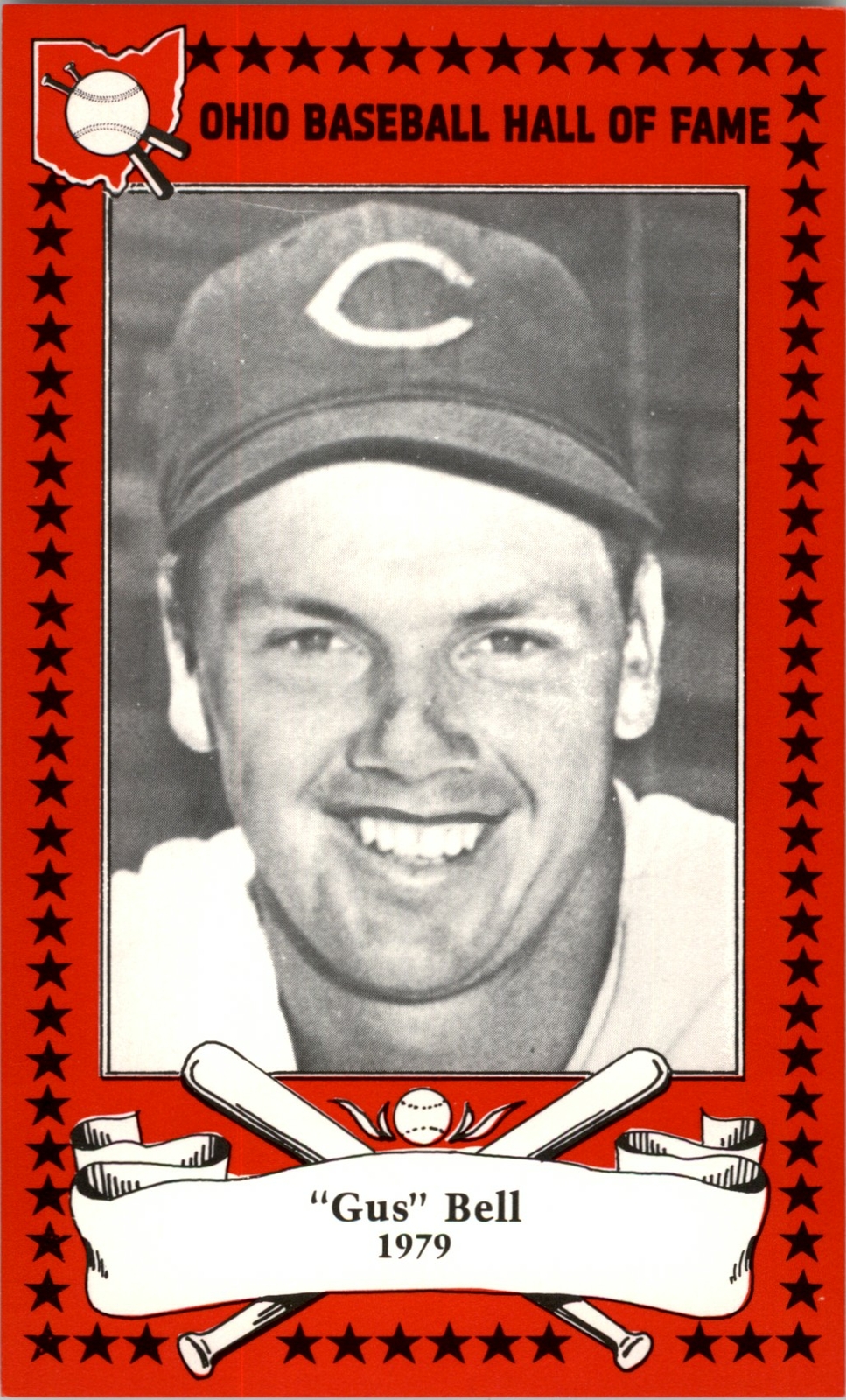 1982 - 1990 OHIO BASEBALL HALL OF FAME - #35 GUS BELL - CINCINNATI REDS ...
