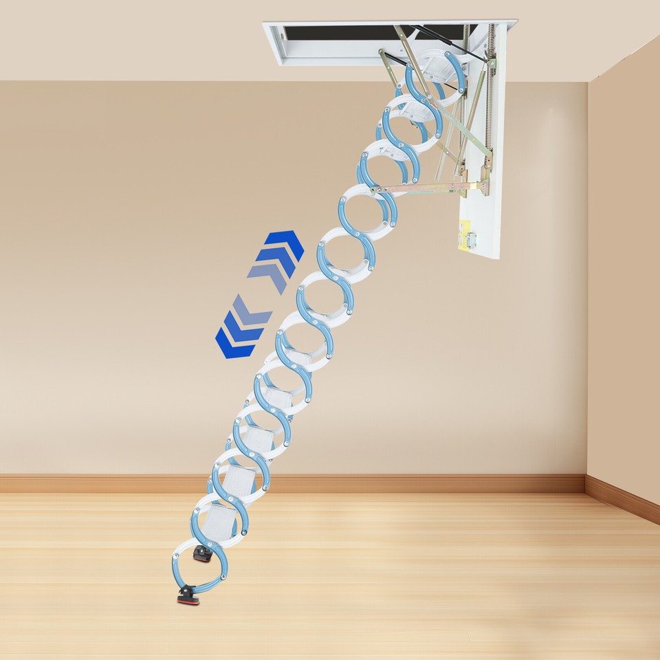 Hidden Ceiling Height Attic Ladder Folding Retractable Loft Stairs 12 ...