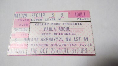 October 29, 1991 Paula Abdul Ticket Stub | eBay