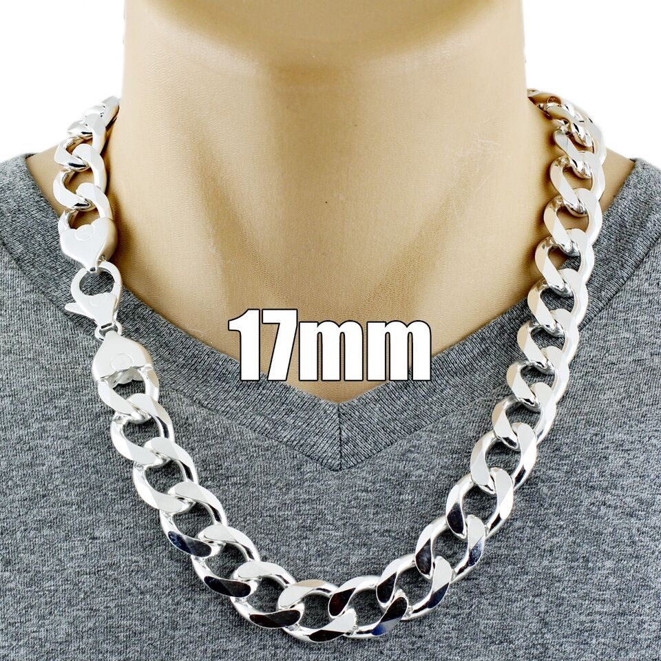 Guaranteed 925 Sterling Silver Cuban Curb Chain Necklace Solid & Heavy ...
