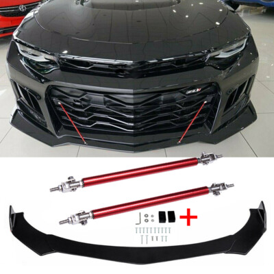 For Chevy Camaro Chevrolet Front Bumper Lip Spoiler Splitter + Strut ...