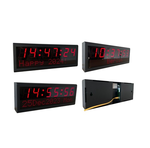 LED NTP PoE Clock for Home Decoration, Network Synchronized, Automatic ...