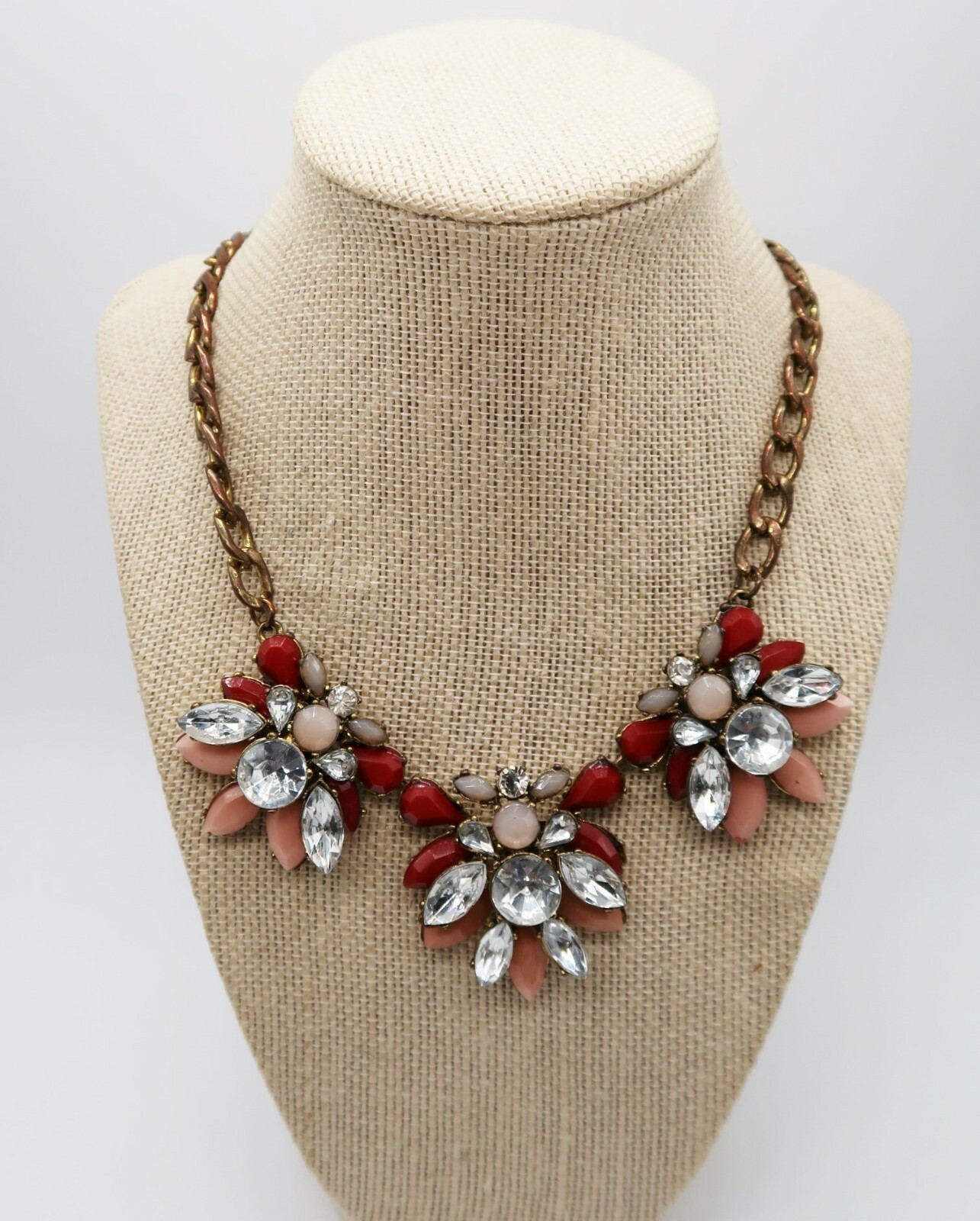 Modern retro look multi color glass stone & clear rhi… - Gem