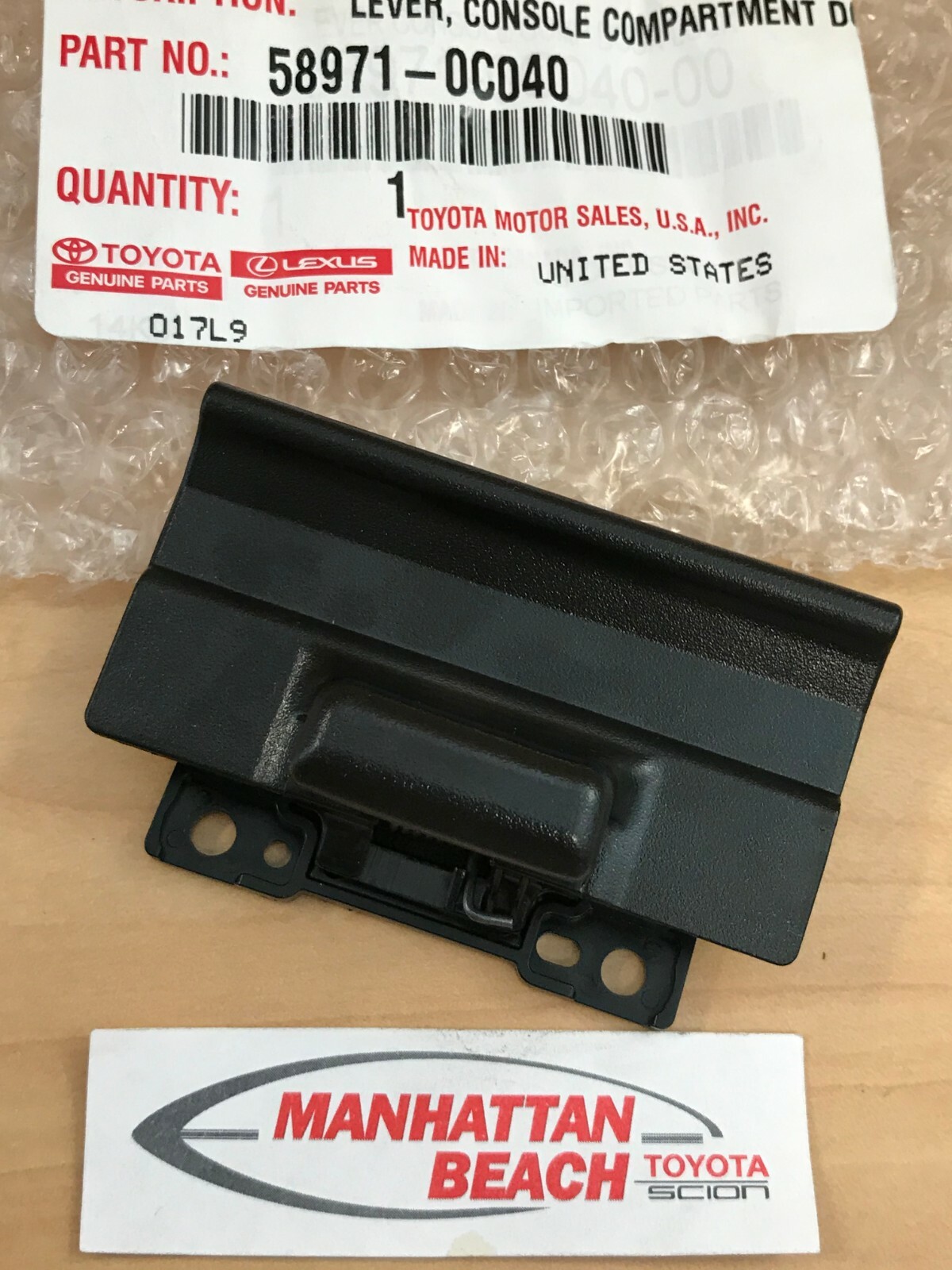 16-23 TACOMA 14-21 TUNDRA CENTER CONSOLE LID LEVER 58971-0C040 GENUINE ...