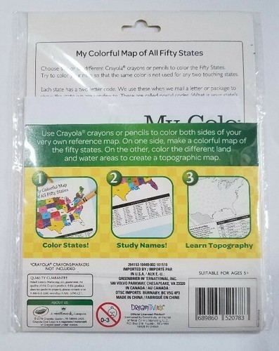 Educational Maps-USA Crayola Creative Classroom Color (L4), States and ...