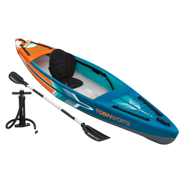 Tobin Sports Breakwater 1-Person Inflatable Kayak, Fortifiber ...