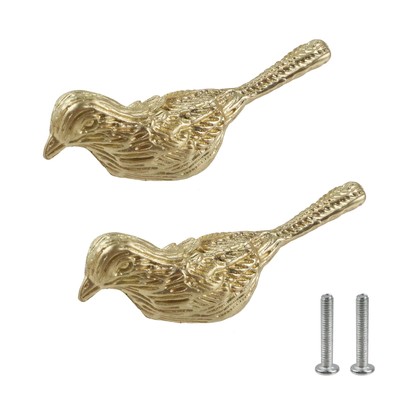 2PCS Bird Shape Knobs Gold Drawer Knobs Hardware Decorative Bird Knob ...