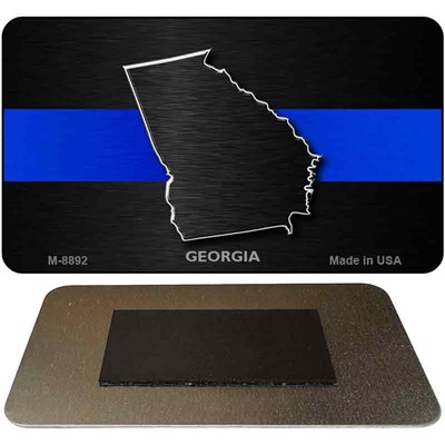 Georgia Thin Blue Line Novelty Metal Magnet M-8892 3.5" x 2" Magnet (M ...