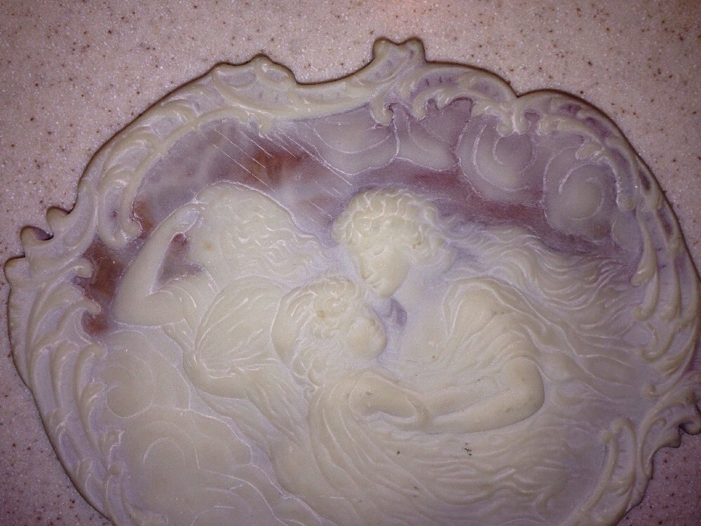 Vintage Genuine Incolay Stone 6-3/4" Stunning Wall Hanging Of 2 Woman ...