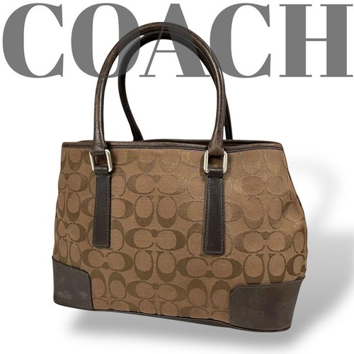 Coach 6089 Signature Tote Bag Brown Canvas Large Handbag /Used++ | eBay