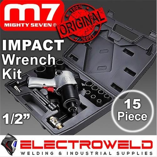 M7 Air Impact Wrench +10x Socket Drivers 1/2" Drive Pneumatic Mighty 7 ...