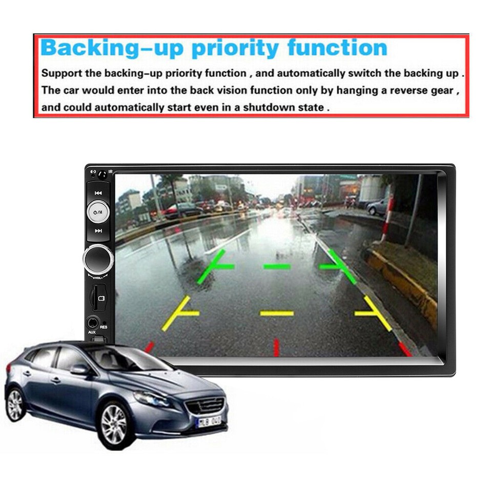7" Double 2 DIN Car MP5 Player Bluetooth Touch Screen Stereo Radio With ...
