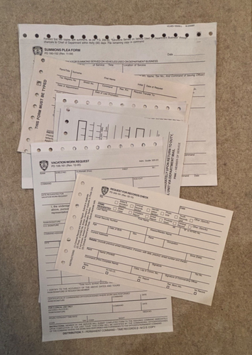 Hard to Find Lot of (6) NYPD Dept. Issued Forms -OBSOLETE- Various ...