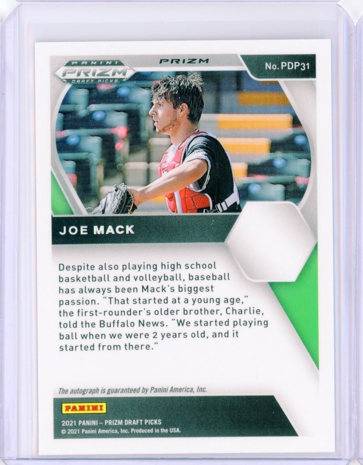 2021 Panini Prizm Draft Picks JOE MACK Silver AUTO Autograph RC Rookie ...