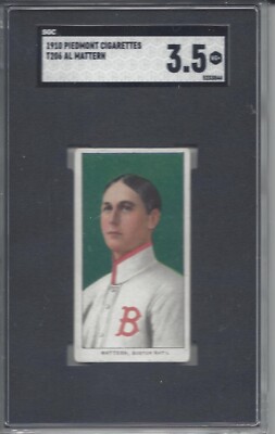 1909 T206 baseball card Al Mattern Boston Rustlers Braves grade SGC 3.5 ...