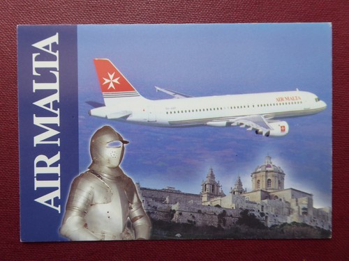 CARTE POSTALE AIRLINE POST CARD AIR MALTA AIRBUS A320 9H-ADP MDINA ...