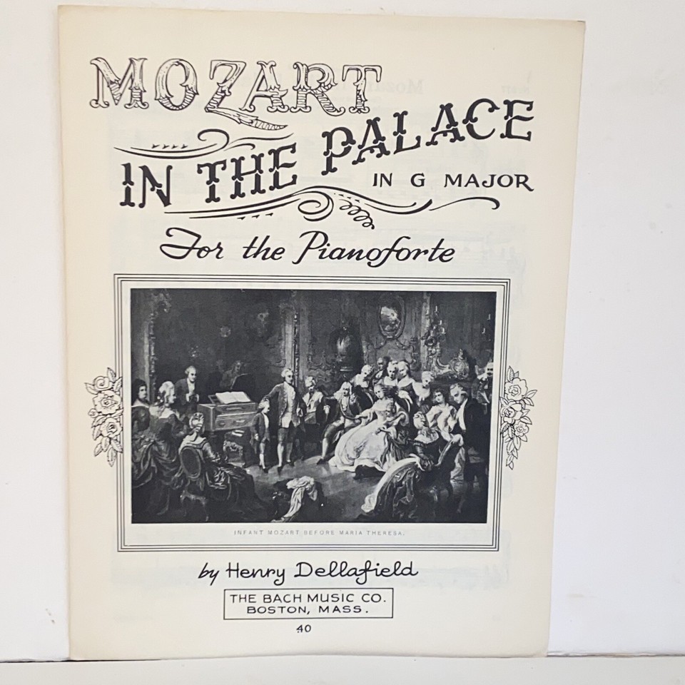 Vintage 1955 Mozart In The Palace in G Major Piano Sheet Music by H ...