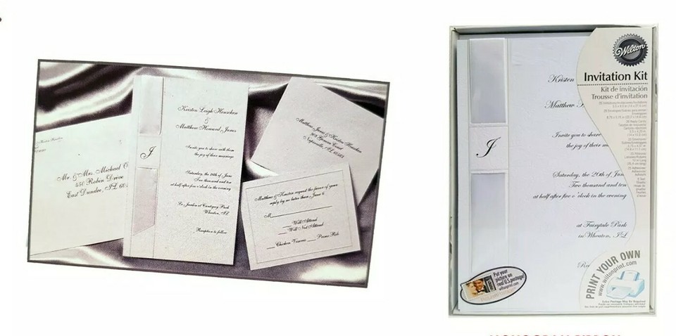 WILTON INVITATION KIT SETS OF 25 FOR WEDDINGS 4 STYLES BNIB HOME ...