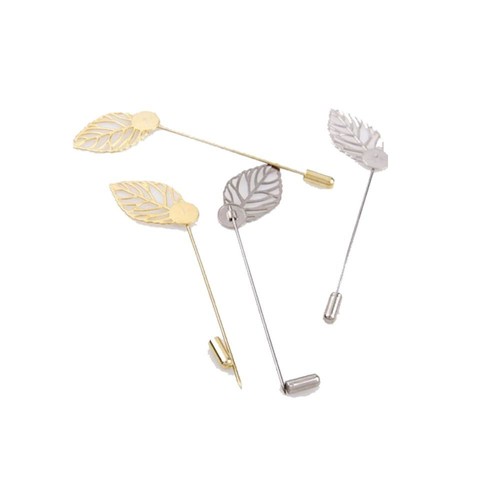 Metal Round Tray Pin For Badge Scarf Pins Leaf Pin Hat Safety Pins ...