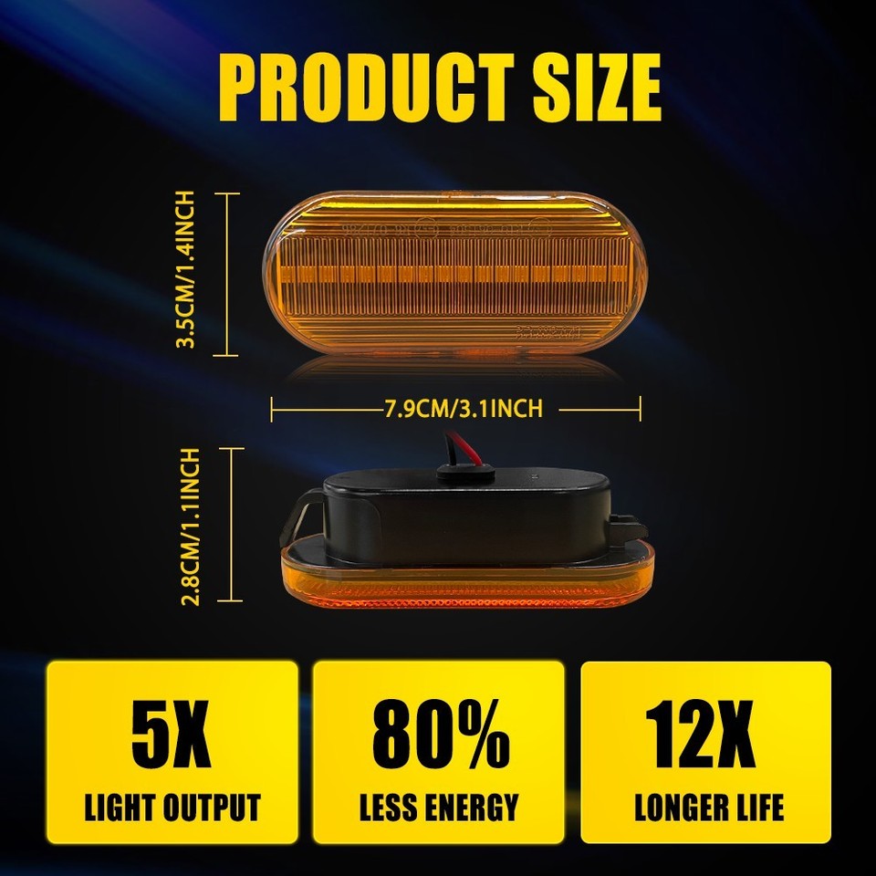 For VW MK4 Jetta Golf GTI R32 Beetle LED Side Sequential Marker Signal ...