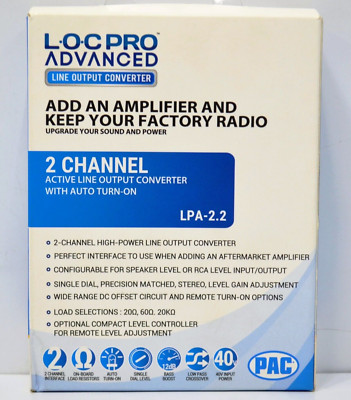 PAC LPA-2.2 Loc-Pro Active 2 Channel Car RCA Line Output Converter Auto ...