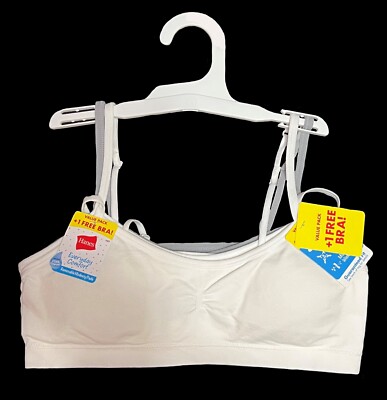 NEW WITH TAGS Hane's Girl's Comfort Training Bras 3-Pack - White, White ...