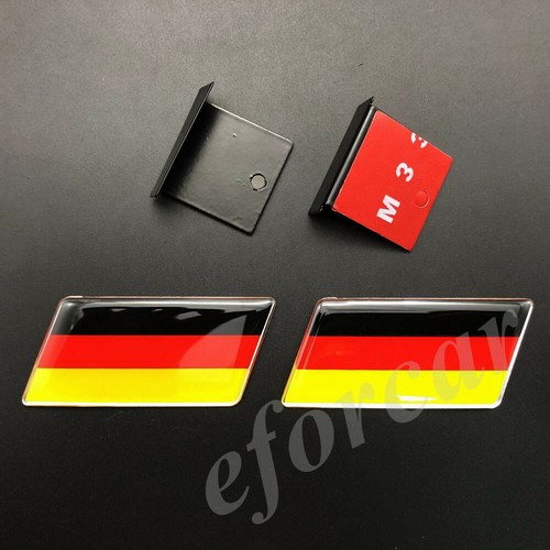 2pcs Gemany German Flag Car Auto Front Grille Grill Emblem Badge Decal ...