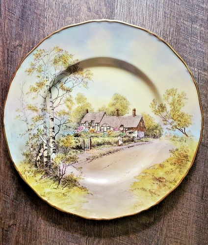 VTG ROYAL WORCESTER Anne Hathaway's Cottage Signed Telford Cabinet ...