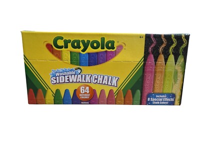 Crayola Washable Sidewalk Chalk 64-Count With 8 Special Effects Colors ...