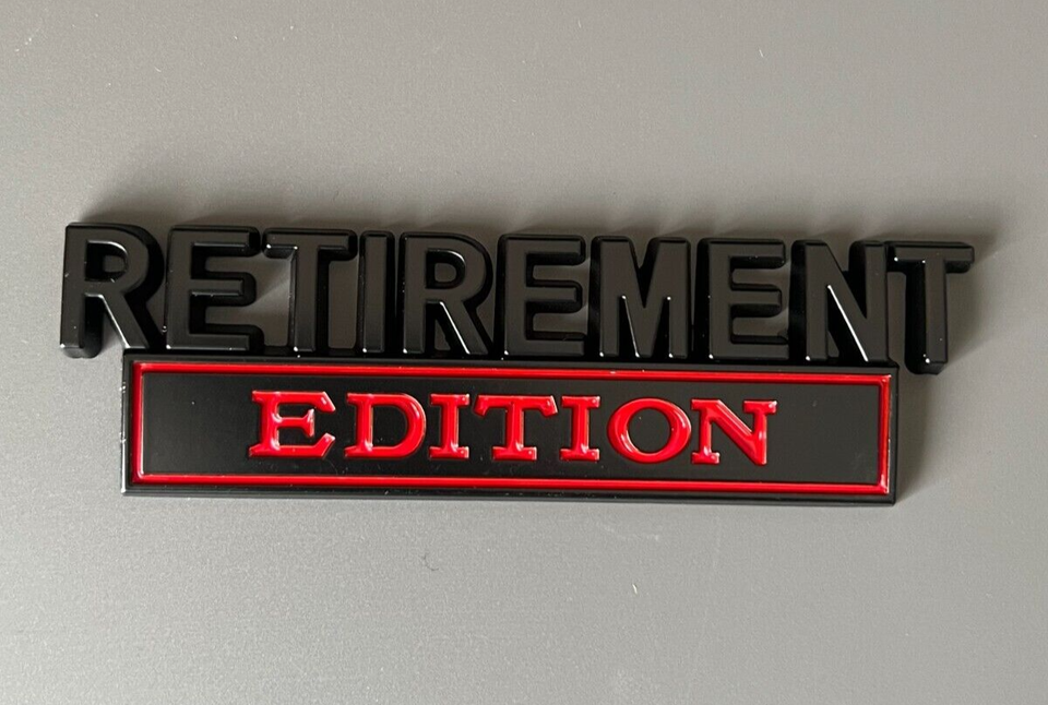 Car Badge Decal Sticker Emblem 3D Retirement Edition Black/Red Styling ...