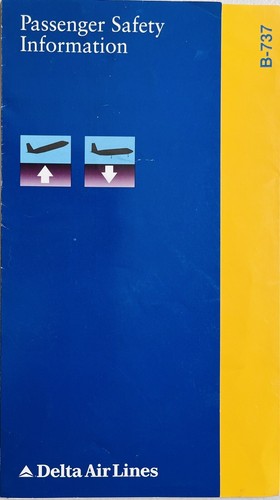 Delta Airlines Safety Card - Boeing 737 - November 1995 | eBay