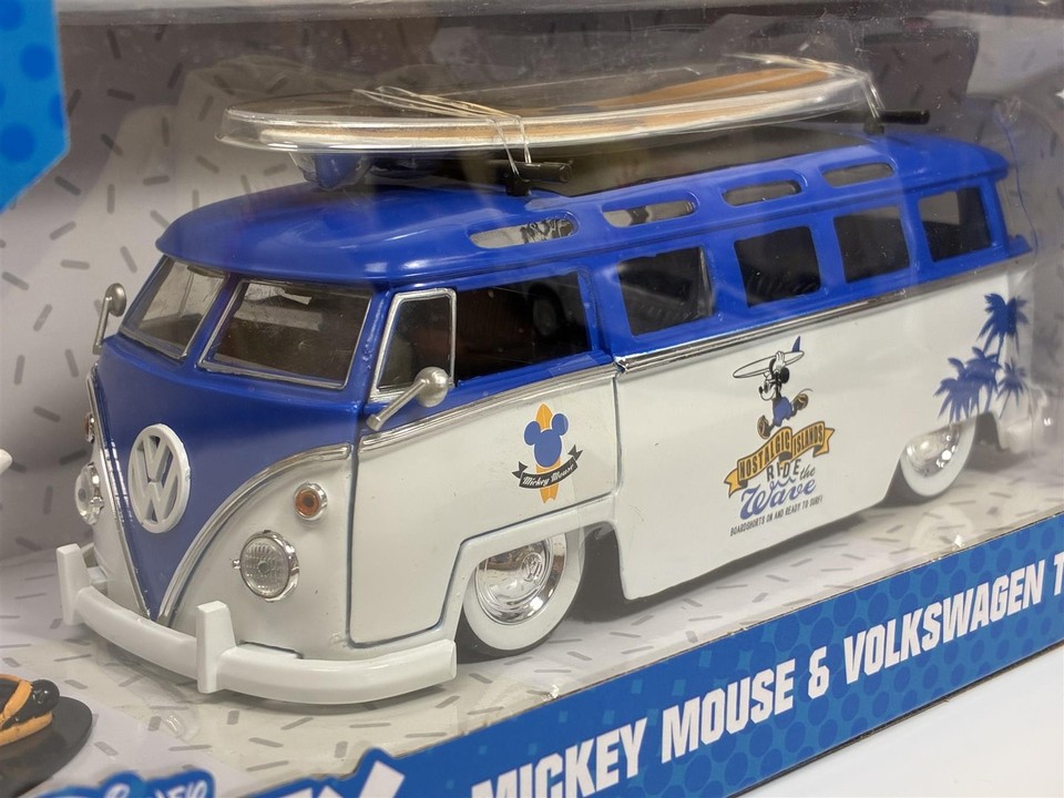 Mickey and Friends Volkswagen T1 Bus with Mickey Mouse Figure 1:24 Jada ...
