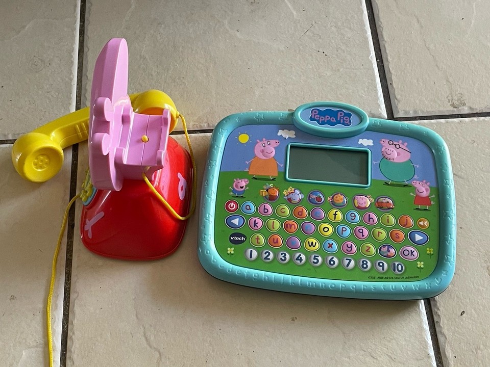 VTech Peppa Pig Learn and Discover Tablet & Peppa Pig Telephone Talking ...