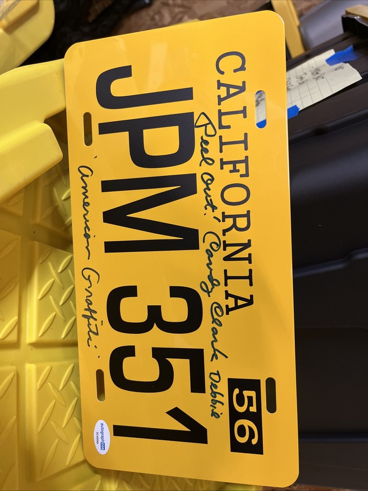 CANDY CLARK SIGNED LICENSE PLATE 1958 Impala American Graffiti ACOA COA ...