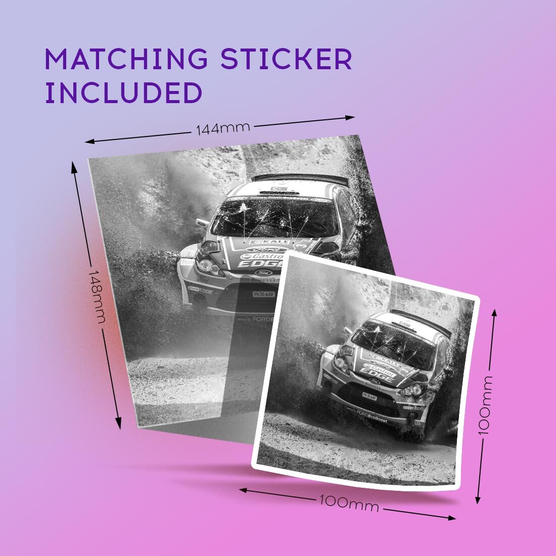 1 x Greeting Card & Sticker Set - BW - Rally Sports Racing Car 4x4 Race ...