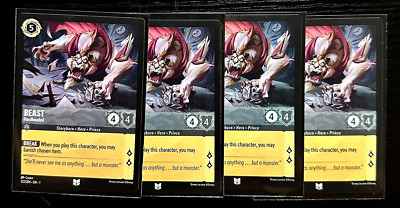 X1 Beast Hardheaded 172/204 Disney Lorcana First Chapter Card Uncommon ...