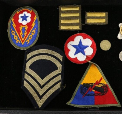 WWII Military Patches Armored Division, Sergeant Stripes, Staff Support ...