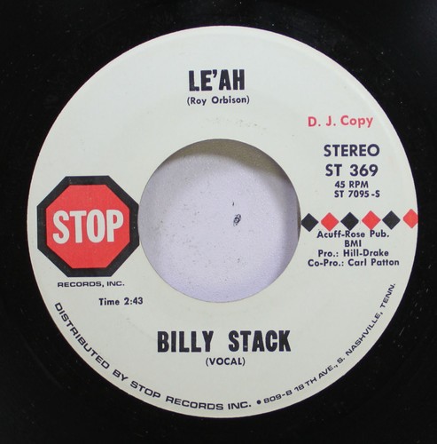 Hear! Northern Soul Blue Eyed Promo 45 Billy Stack - Le'Ah / Le'Ah On ...