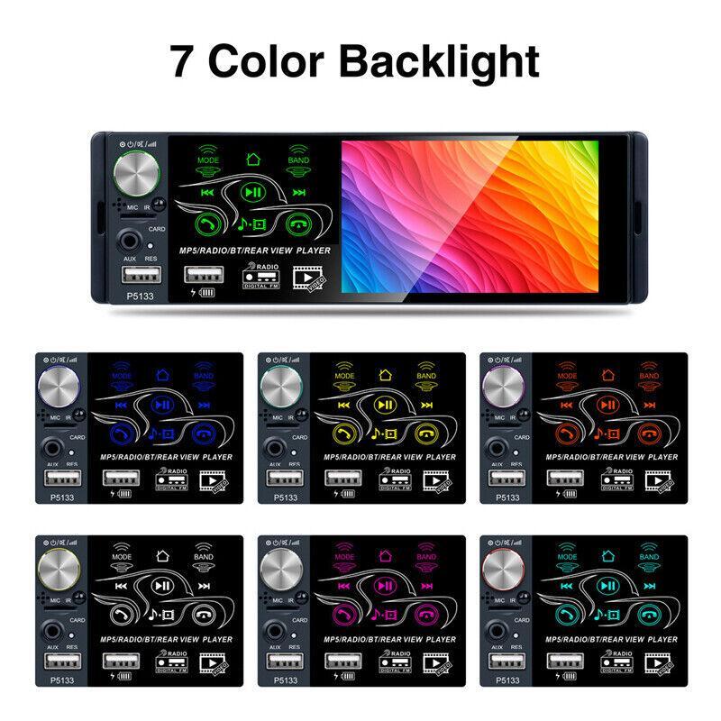 Car Stereo 1 Din Bluetooth 4.1 HD Touch Screen WMA AUX in-Dash FM MP5 ...