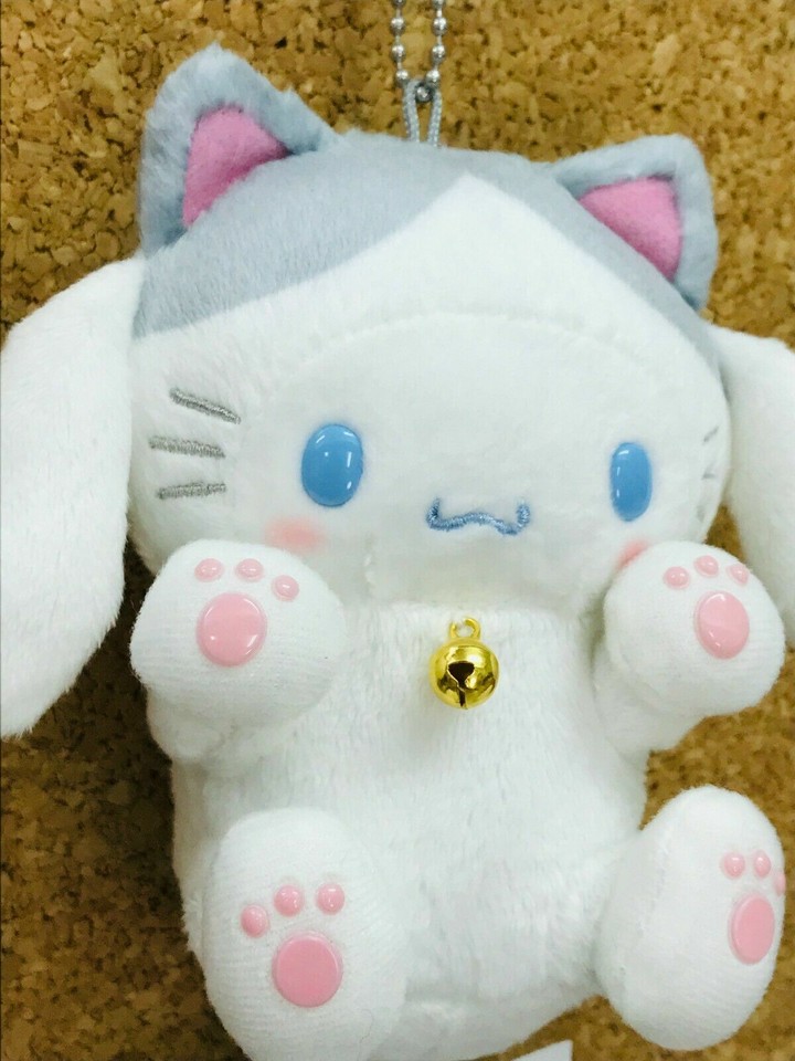 New Sanrio Cinnamoroll Mascot Holder Cat Stuffed Toy Plush Doll Chain ...